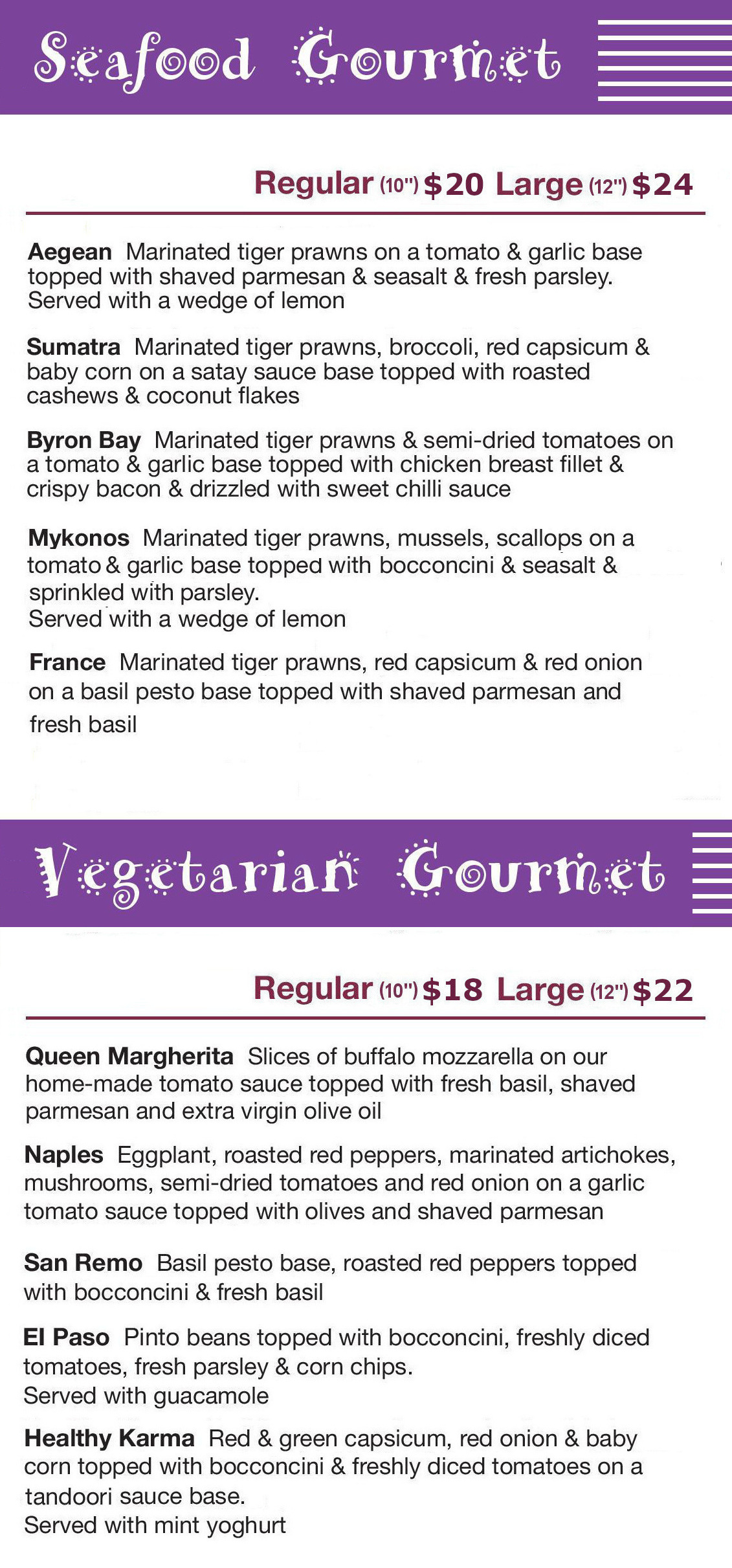 Menu – GOURMET PIZZA PANTRY